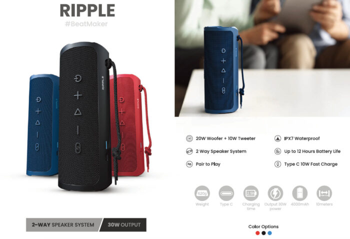 Loa di động chống nước HiFuture Ripple 30W (Bluetooth 5.3, TWS, iPX7 ...